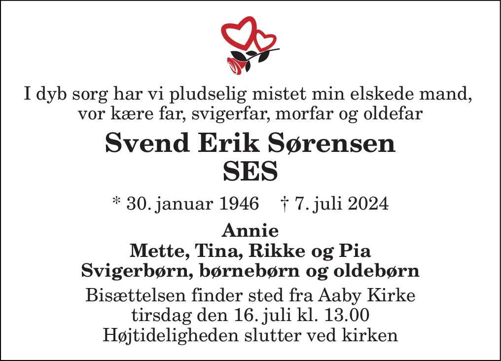 Dødsannonce for Svend Erik Sørensen | Nordjyske.dk
