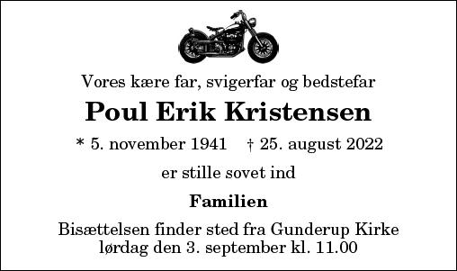 Dødsannonce for Poul Erik Kristensen | Nordjyske.dk