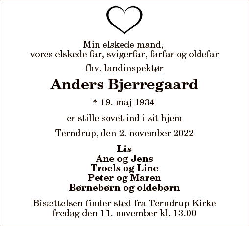 Dødsannonce for Anders Bjerregaard | Nordjyske.dk