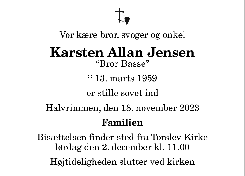 Dødsannonce for Karsten Allan Jensen | Nordjyske.dk