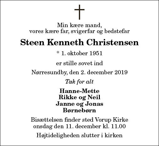 Dødsannonce for Steen Kenneth Christensen | Nordjyske.dk