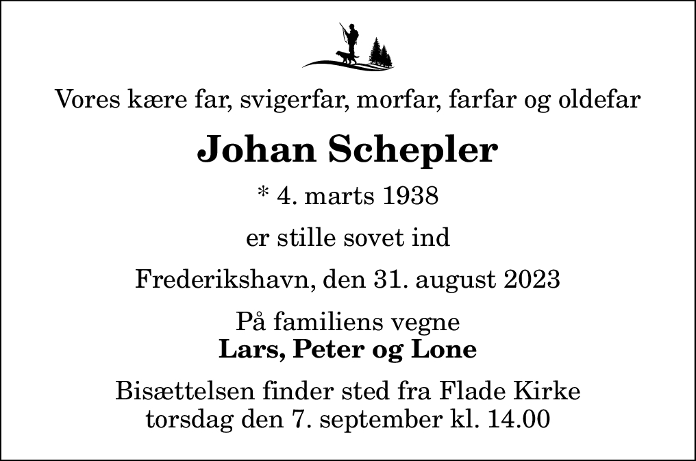 Dødsannonce for Johan Schepler | Nordjyske.dk