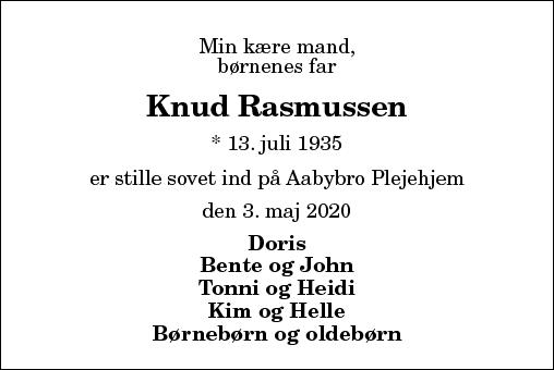 Dødsannonce for Knud Rasmussen | Nordjyske.dk