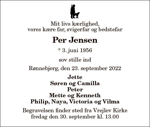 Dødsannonce for Per Jensen | Nordjyske.dk