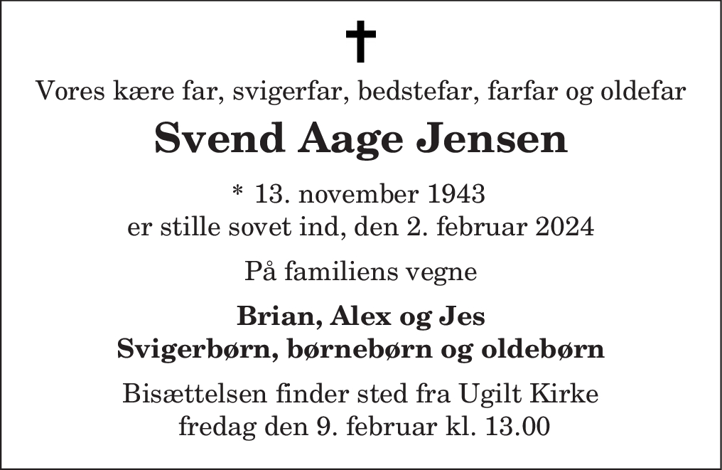 Dødsannonce for Svend Aage Jensen | Nordjyske.dk