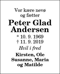 Dødsannonce for Peter Glad Andersen | Nordjyske.dk