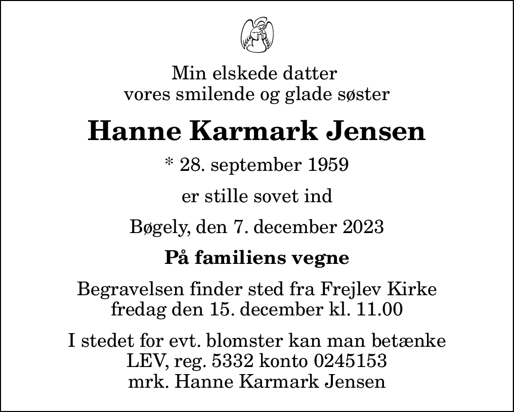 Dødsannonce for Hanne Karmark Jensen | Nordjyske.dk