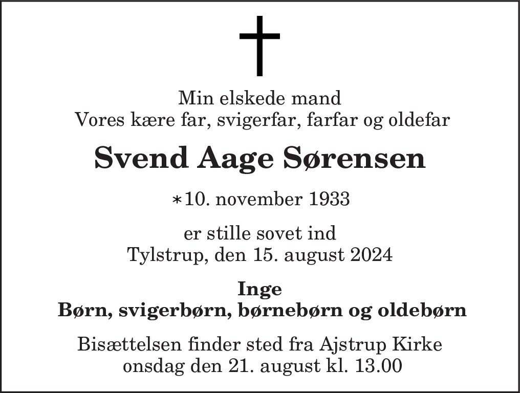 Dødsannonce for Svend Aage Sørensen | Nordjyske.dk