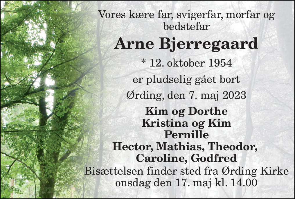 Dødsannonce for Arne Bjerregaard | Nordjyske.dk