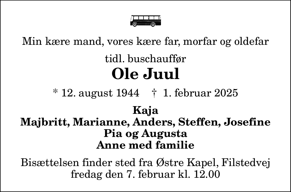 Dødsannonce for Ole Juul | Nordjyske.dk