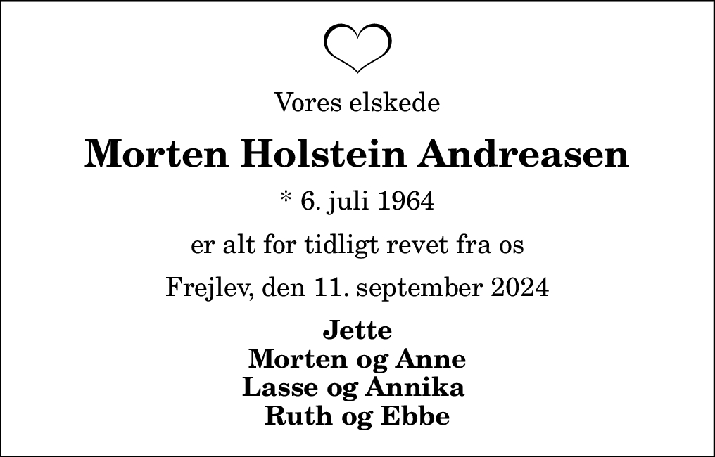 Dødsannonce for Morten Holstein Andreasen | Nordjyske.dk