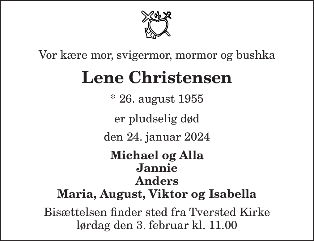 Dødsannonce for Lene Christensen | Nordjyske.dk