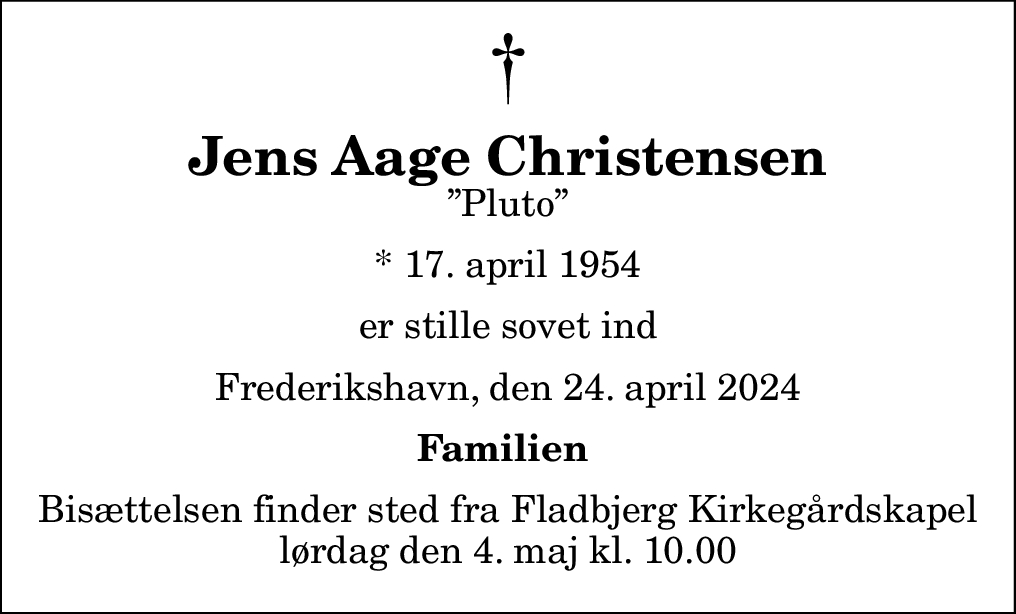 Dødsannonce for Jens Aage Christensen | Nordjyske.dk