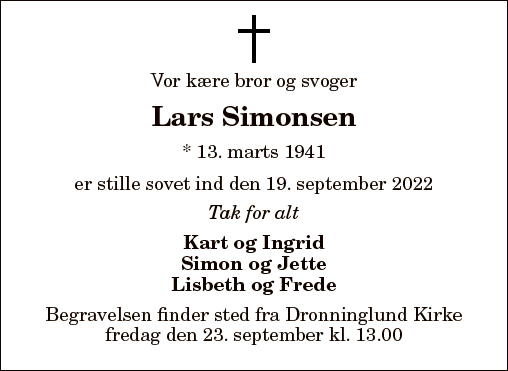 Dødsannonce for Lars Simonsen | Nordjyske.dk
