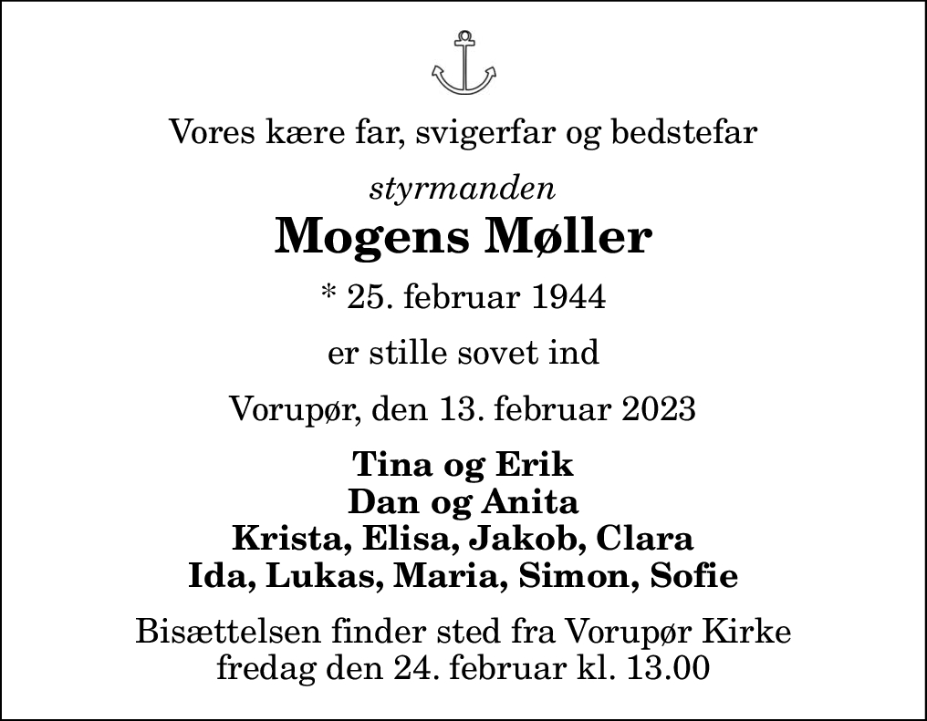 Dødsannonce for Mogens Møller | Nordjyske.dk