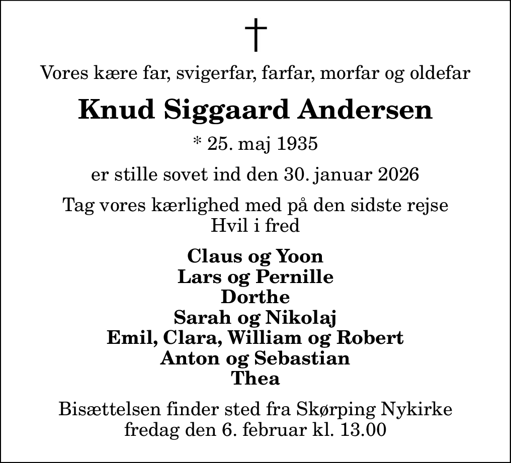 Dødsannonce for Knud Siggaard Andersen | Nordjyske.dk