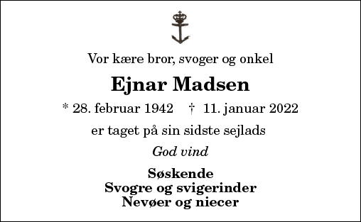 Dødsannonce for Ejnar Madsen | Nordjyske.dk Dødsannonce for Ejnar Madsen | Nordjyske.dk