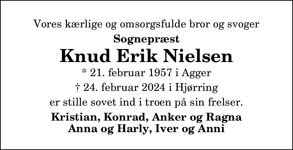 Dødsannonce for Knud Erik Nielsen | Nordjyske.dk