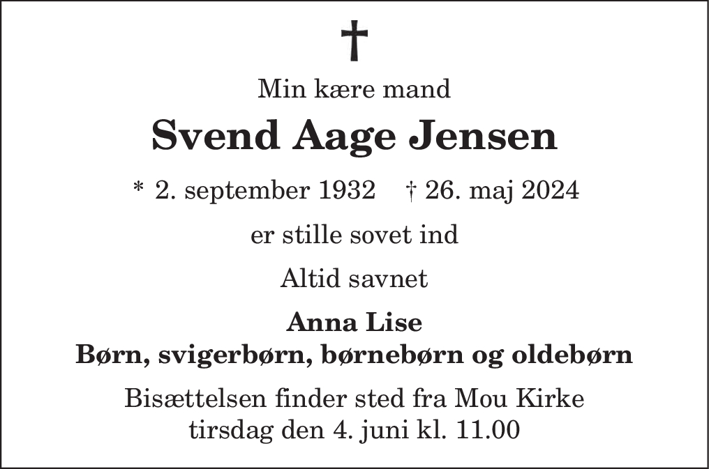 Dødsannonce for Svend Aage Jensen | Nordjyske.dk