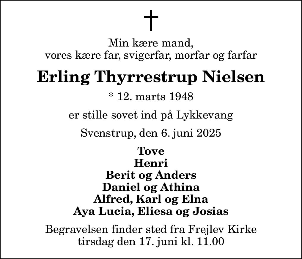 Dødsannonce for Erling Thyrrestrup Nielsen | Nordjyske.dk