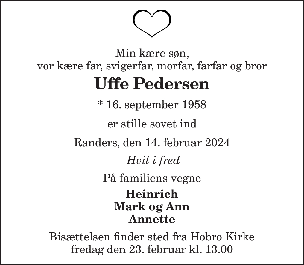 Dødsannonce for Uffe Pedersen | Nordjyske.dk