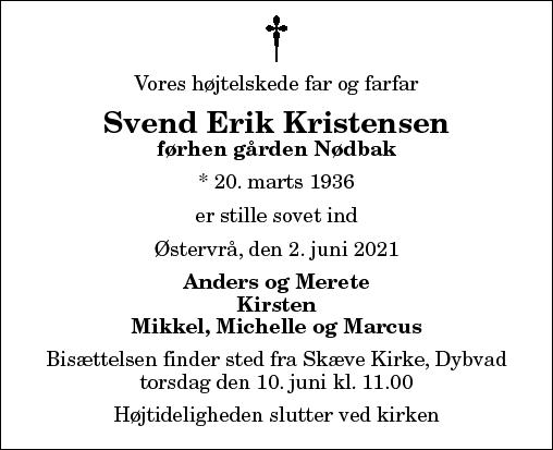 Dødsannonce for Svend Erik Kristensen | Nordjyske.dk