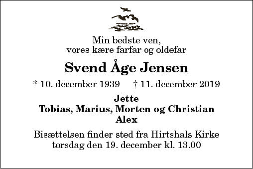 Dødsannonce for Svend Åge Jensen | Nordjyske.dk