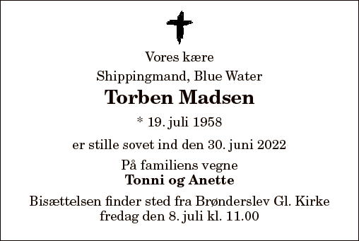 Dødsannonce for Torben Madsen | Nordjyske.dk