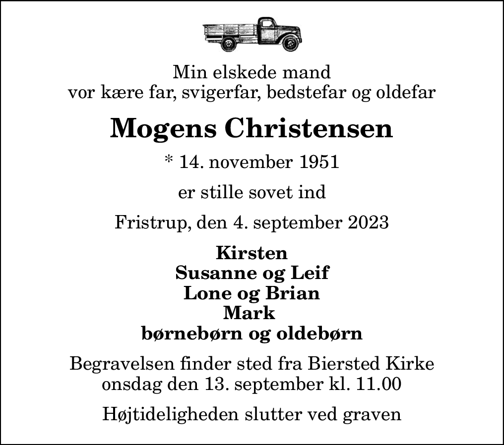 Dødsannonce for Mogens Marinus Christensen | Nordjyske.dk