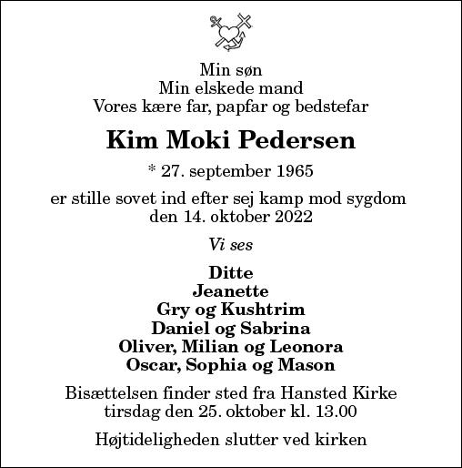 Dødsannonce for Kim Pedersen | Nordjyske.dk