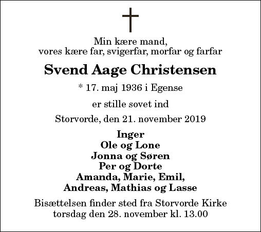 Dødsannonce for Svend Aage Christensen | Nordjyske.dk
