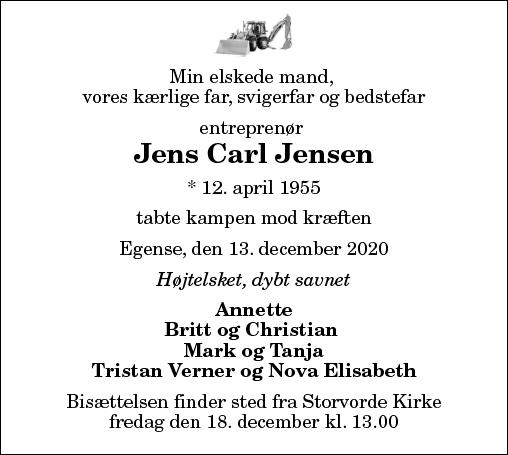 Dødsannonce for Jens Carl Jensen | Nordjyske.dk