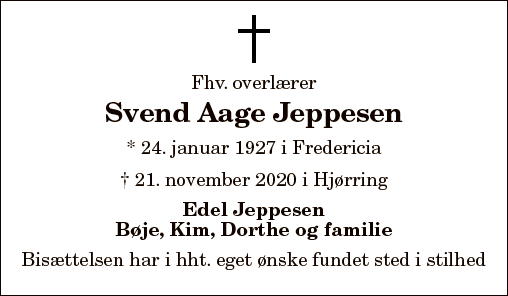 Dødsannonce for Svend Aage Jeppesen | Nordjyske.dk