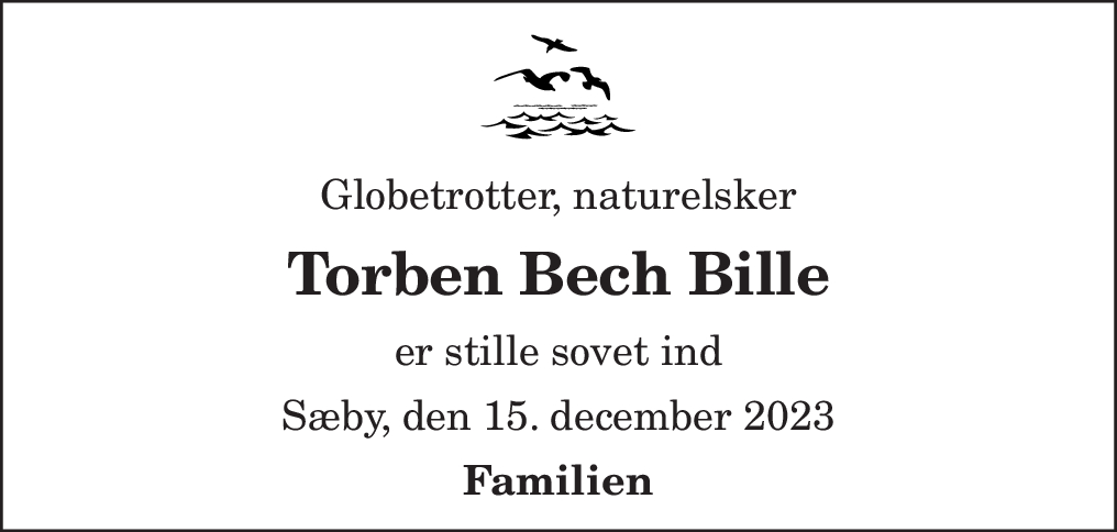 Dødsannonce for Torben Bech Bille | Nordjyske.dk