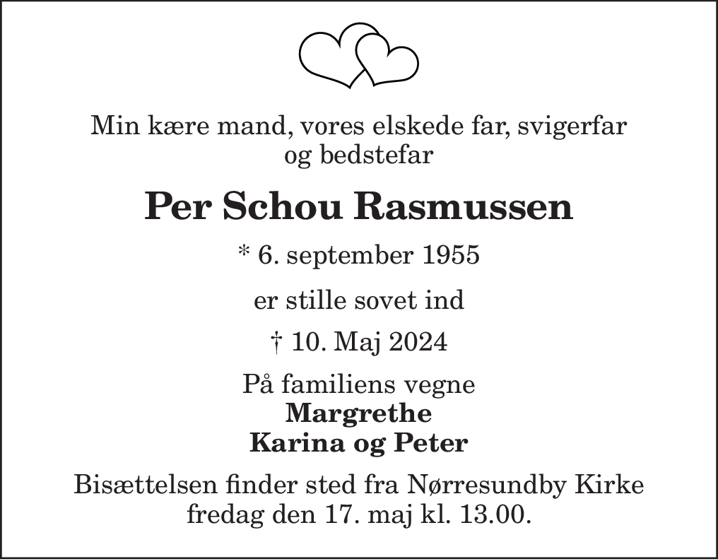 Dødsannonce for Per Schou Rasmussen | Nordjyske.dk