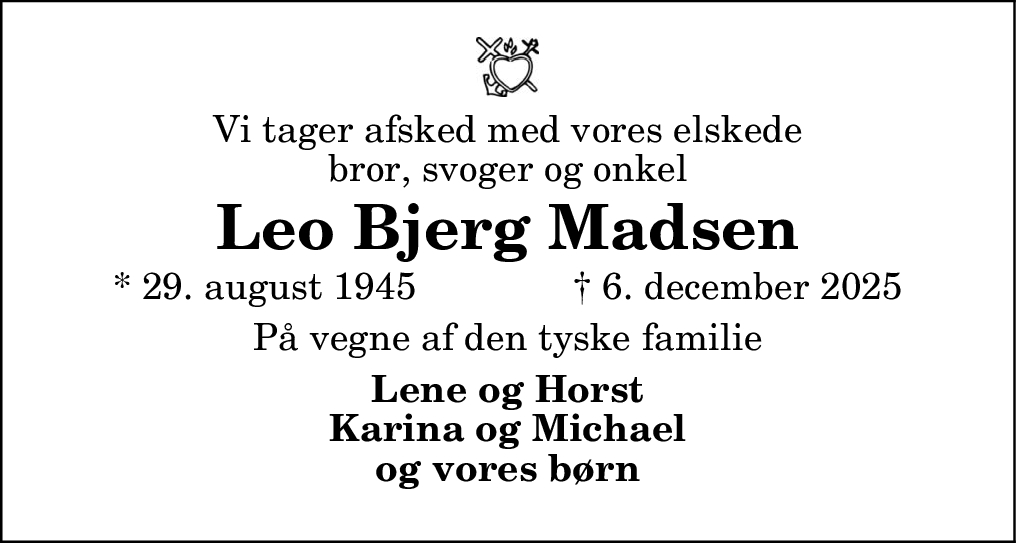 Dødsannonce for Leo Bjerg Madsen | Nordjyske.dk