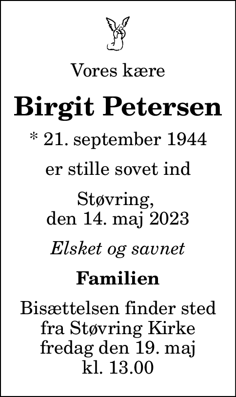 Dødsannonce for Birgit Petersen | Nordjyske.dk