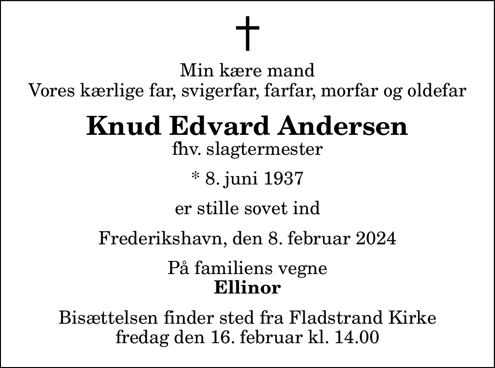 Dødsannonce for Knud Edvard Andersen | Nordjyske.dk