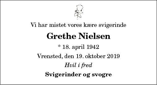 Dødsannonce for Grethe Nielsen | Nordjyske.dk