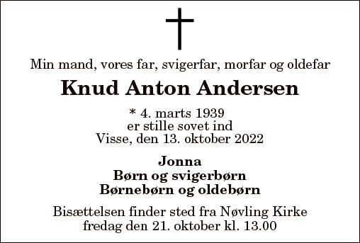 Dødsannonce for Knud Anton Andersen | Nordjyske.dk