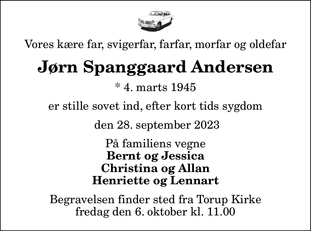 Dødsannonce for Jørn Spanggaard Andersen | Nordjyske.dk