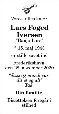 Dødsannonce for Lars Foged Iversen | Nordjyske.dk
