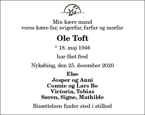 Dødsannonce for Ole Toft | Nordjyske.dk