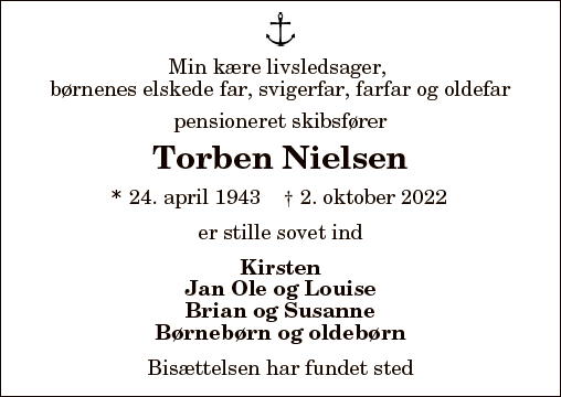 Dødsannonce for Torben Nielsen | Nordjyske.dk