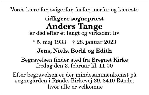 Dødsannonce for Anders Tange | Nordjyske.dk