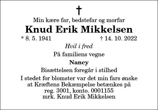 Dødsannonce for Knud Erik Mikkelsen | Nordjyske.dk