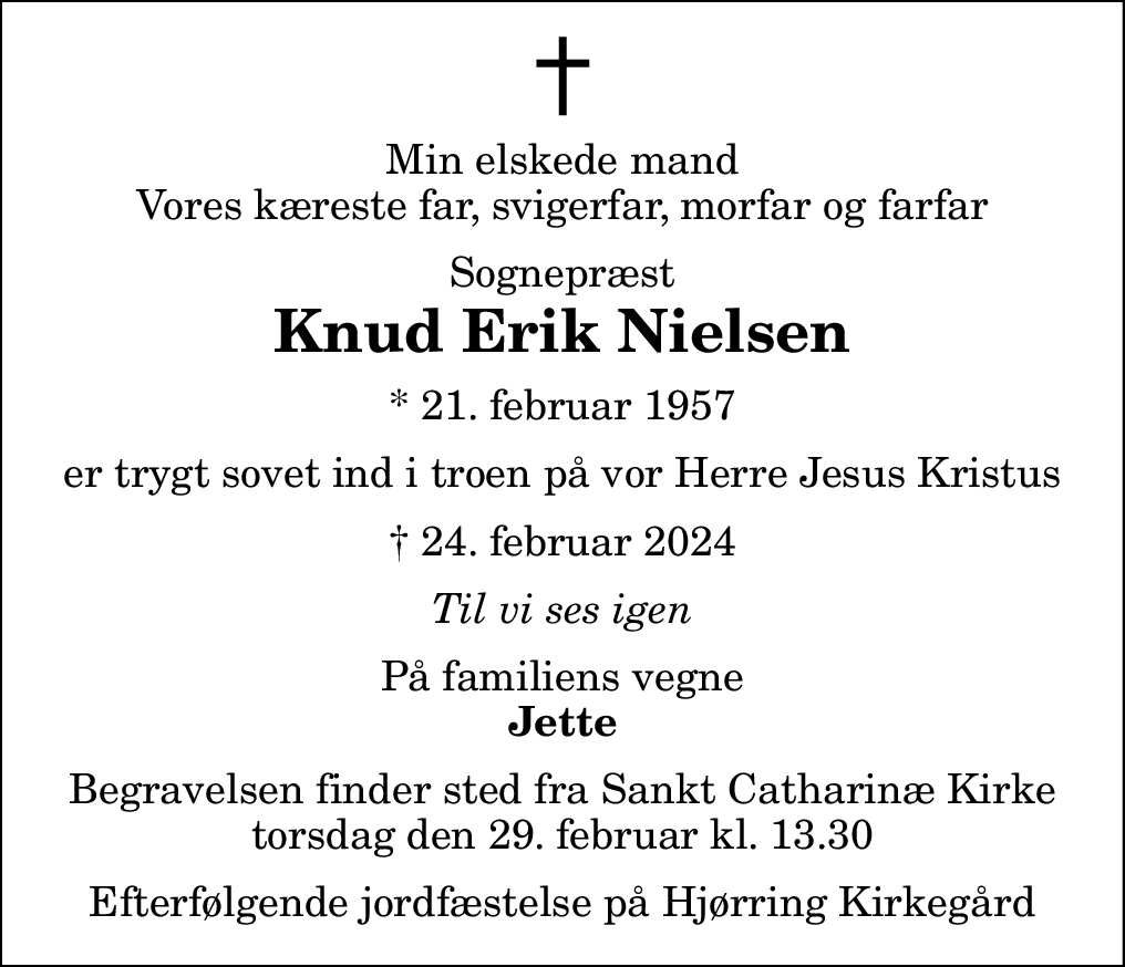 Dødsannonce for Knud Erik Nielsen | Nordjyske.dk