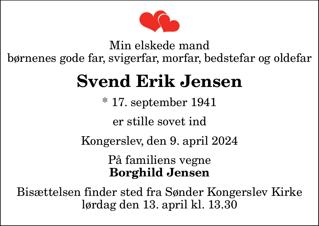 Dødsannonce for Svend Erik Jensen | Nordjyske.dk