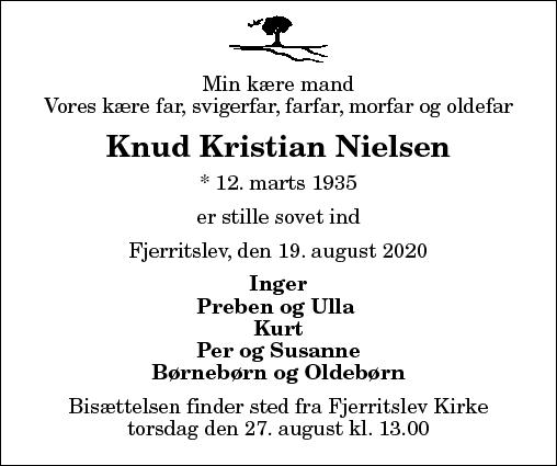Dødsannonce for Knud Kristian Nielsen | Nordjyske.dk