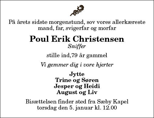 Dødsannonce for Poul Erik Christensen | Nordjyske.dk